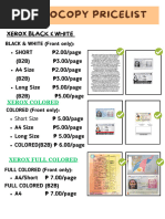 Xerox Price List | PDF