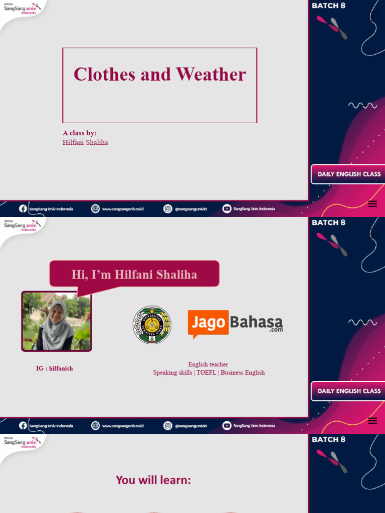 Clothes and Weather: English Grammar Guide | PDF | Syntax | Linguistic ...