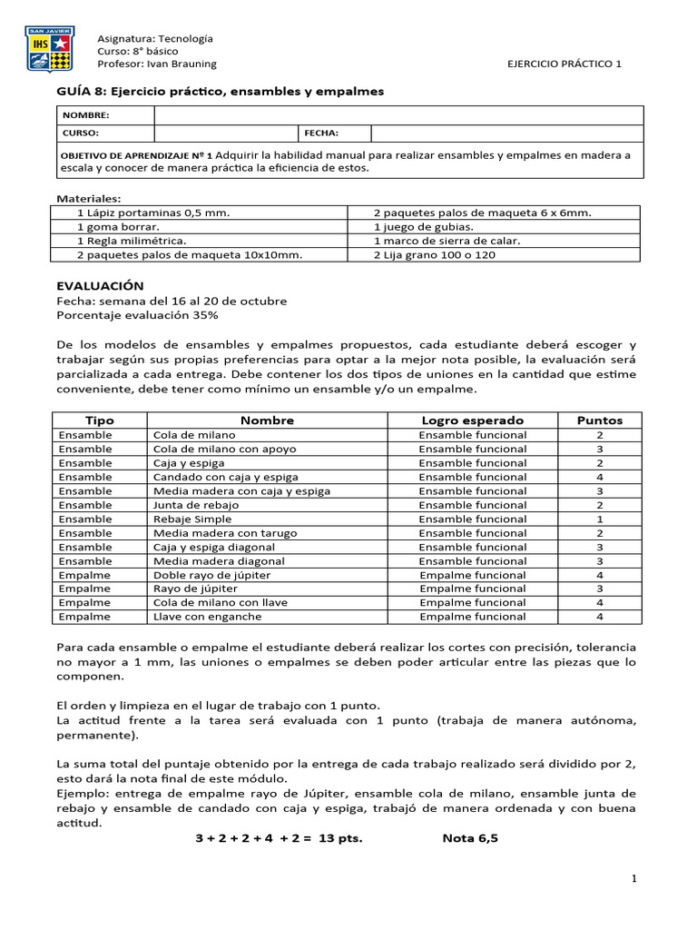Octavos Guia 8 Ejercicio Practico 1 | PDF