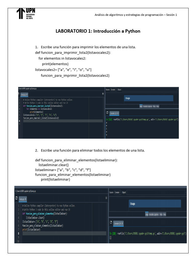 Laboratorios T1 | PDF | Python (lenguaje de programación) | Química