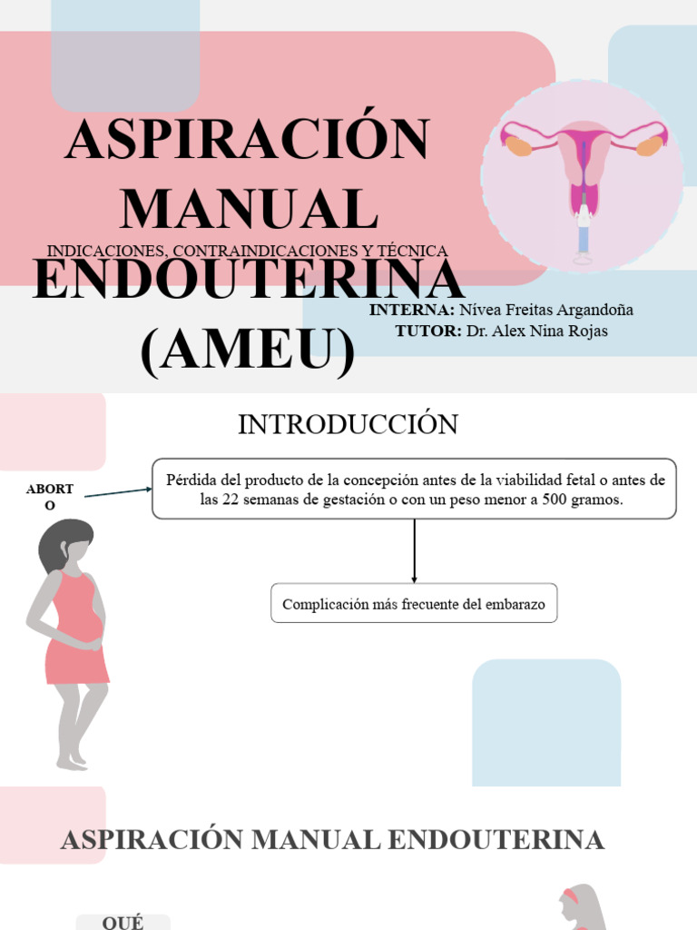 Procedimiento de AMEU: Indicaciones y Técnica | PDF | El embarazo | Aborto