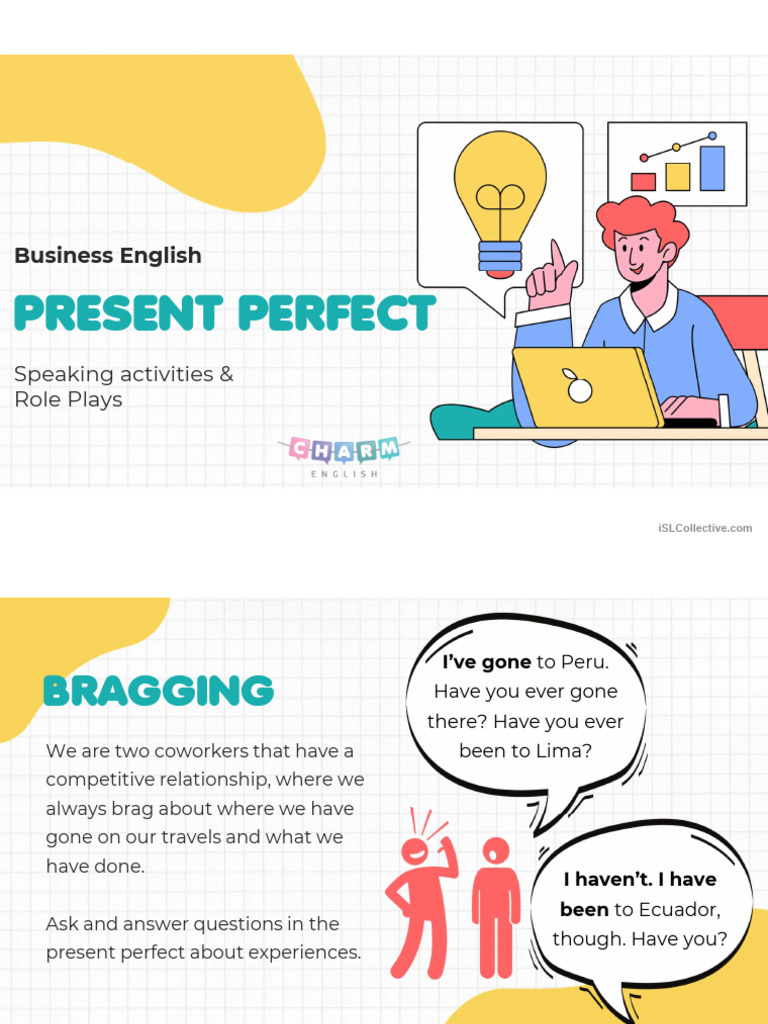 Present Perfect - Business ESL Role Plays | PDF
