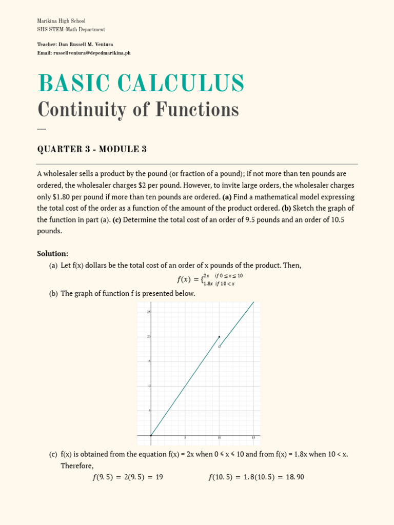 Basic Calculus Module 3 | Download Free PDF | Interval (Mathematics) | Function (Mathematics)
