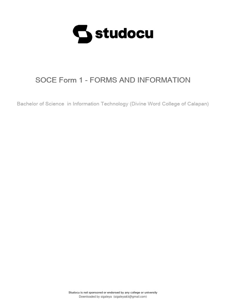 Soce Form 1 Forms and Information | PDF | Expense | Accountability