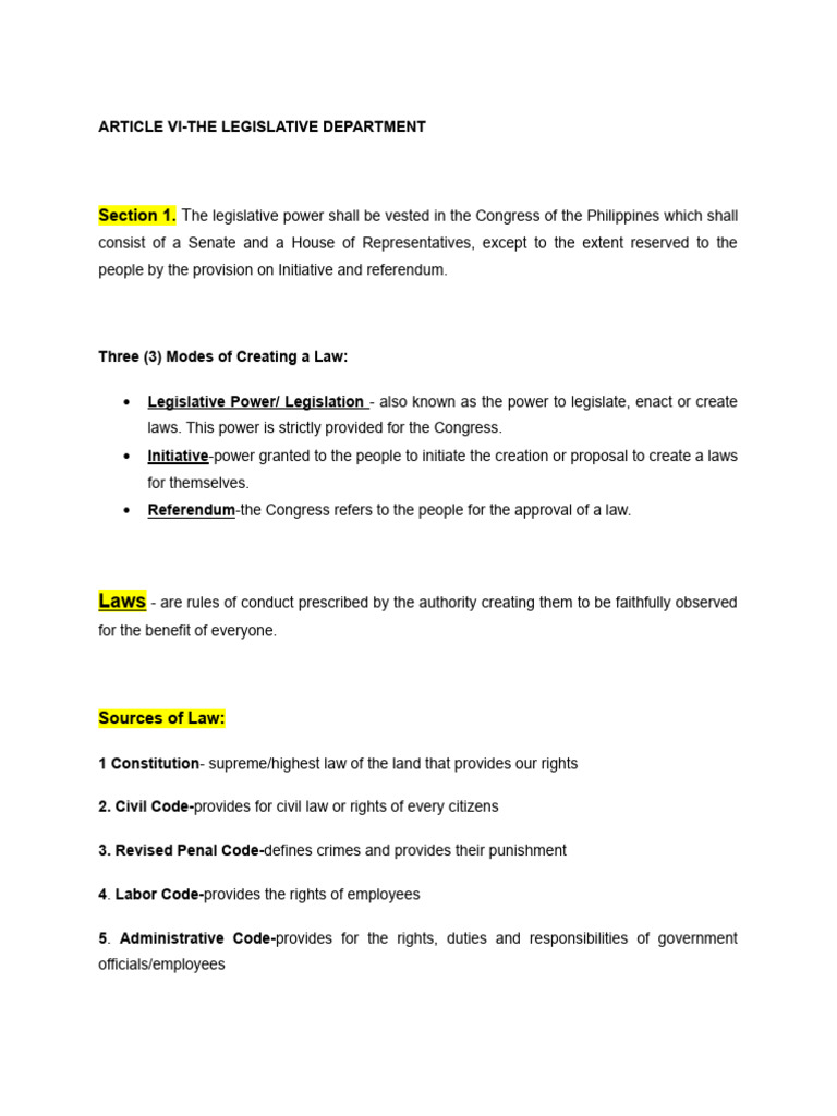 Article 6 Legislative Department | PDF | United States House Of ...
