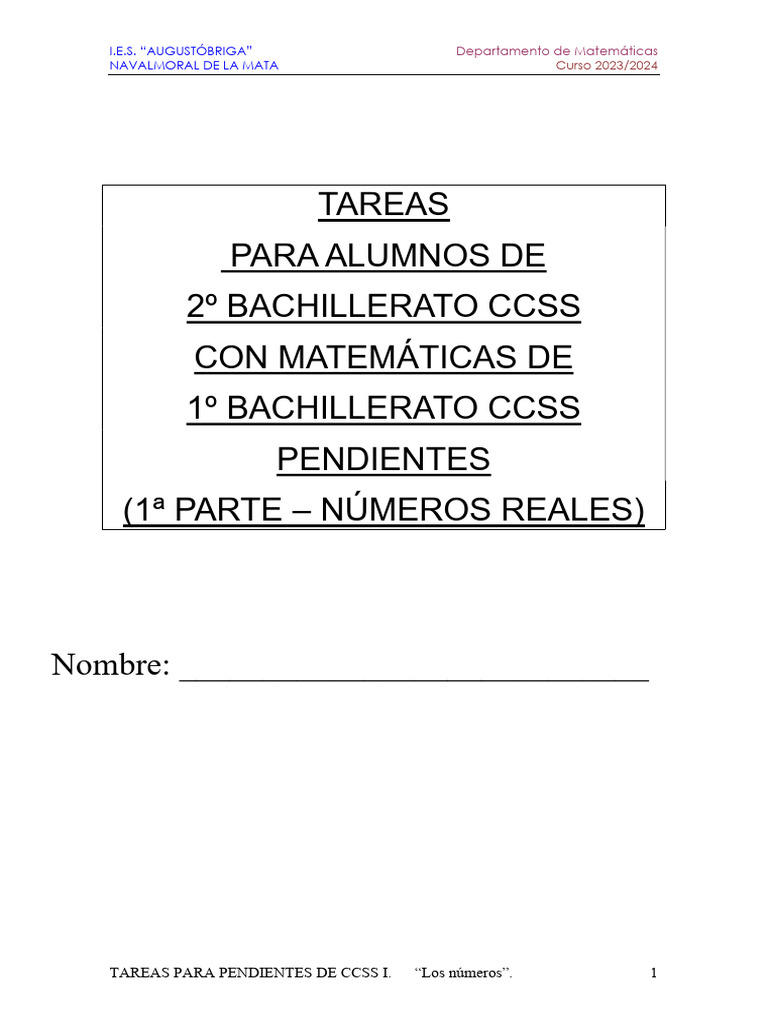 Tareas Pendientes Ccssi | PDF | Logaritmo | Número Real
