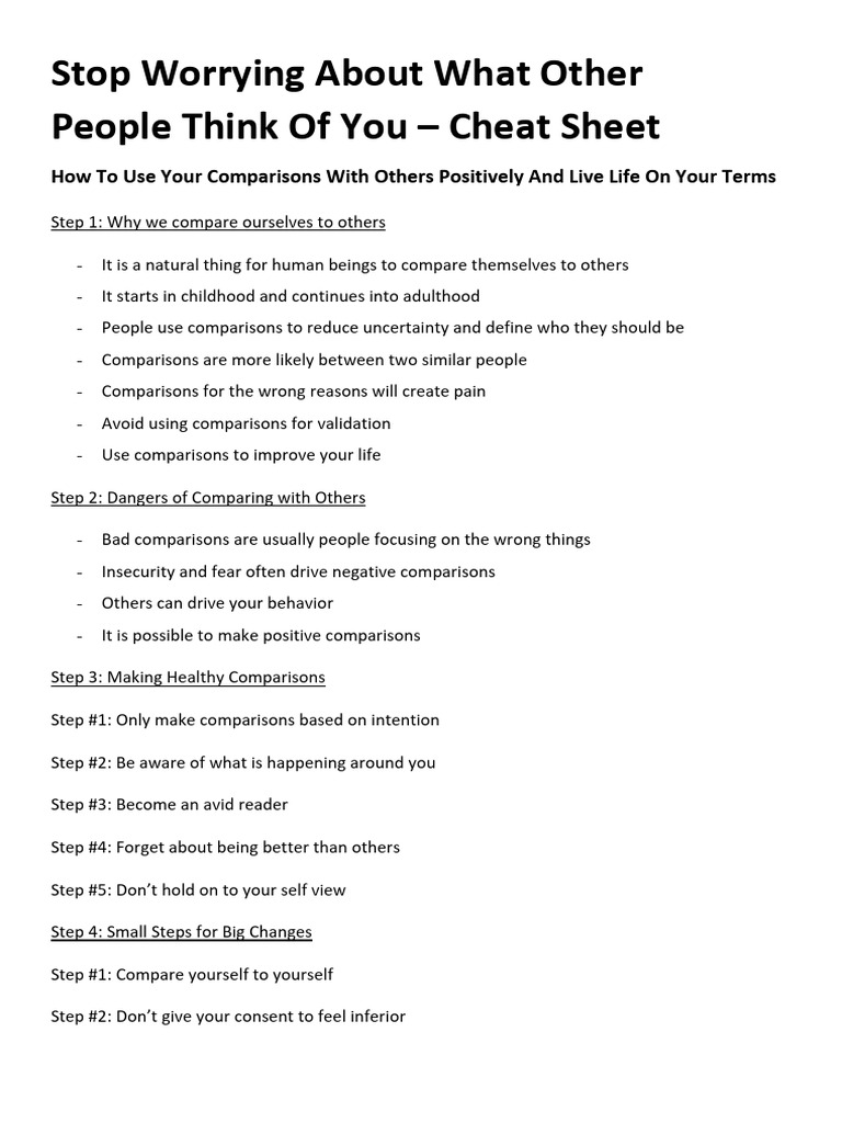 Cheat Sheet | PDF | Self Esteem | Cognitive Science