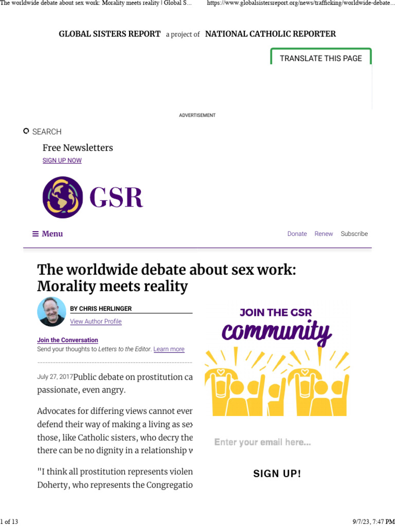 The Worldwide Debate About Sex Work Morality Meets Reality Global