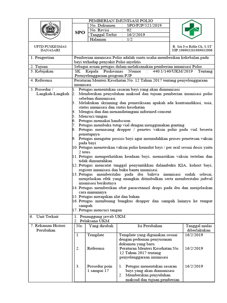 SPO Polio | PDF | Pengembangan Diri