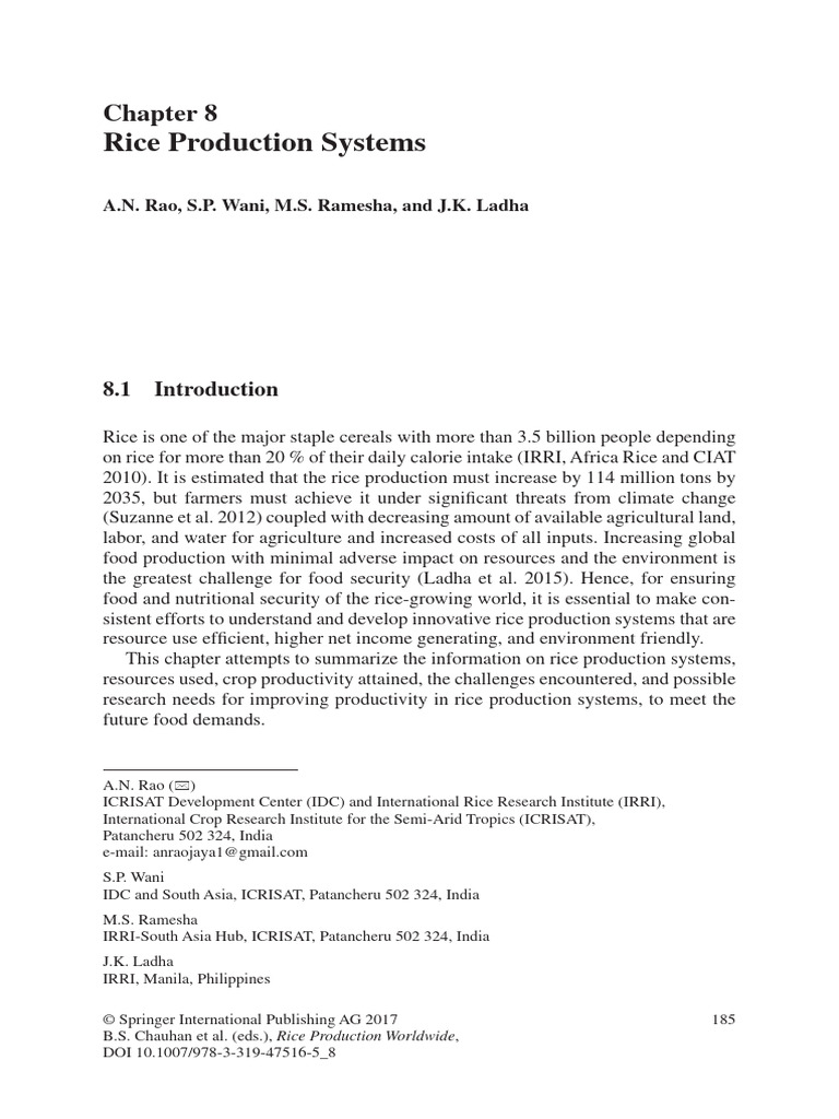 Rice Productuon System | PDF | Rice | Greenhouse Gas