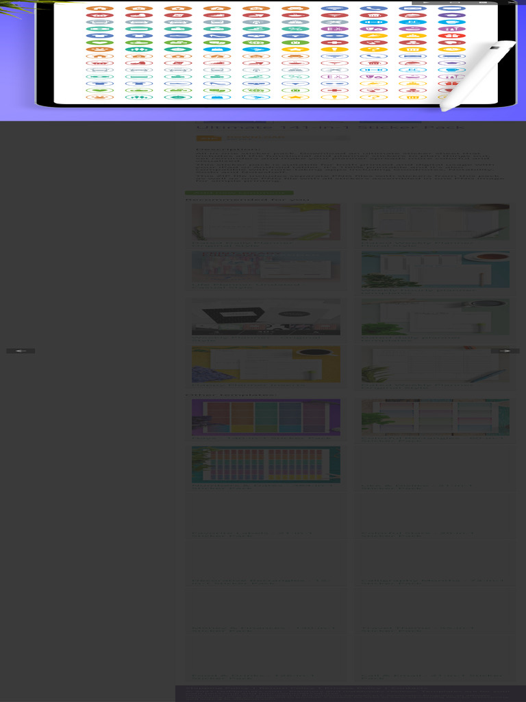 Ultimate Sticker Pack - Download 141 PNG Printable and Digital Stickers ...