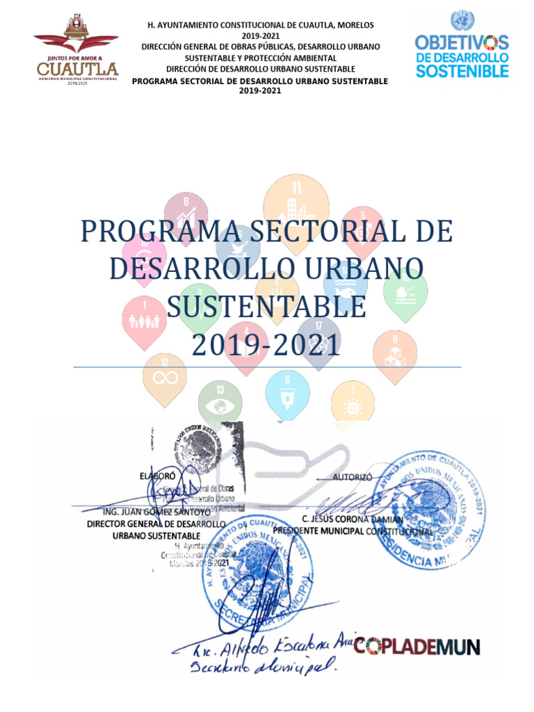 Programa Sectorial de Desarrollo Urbano Sustentable 2019-2021 1 0 | PDF ...