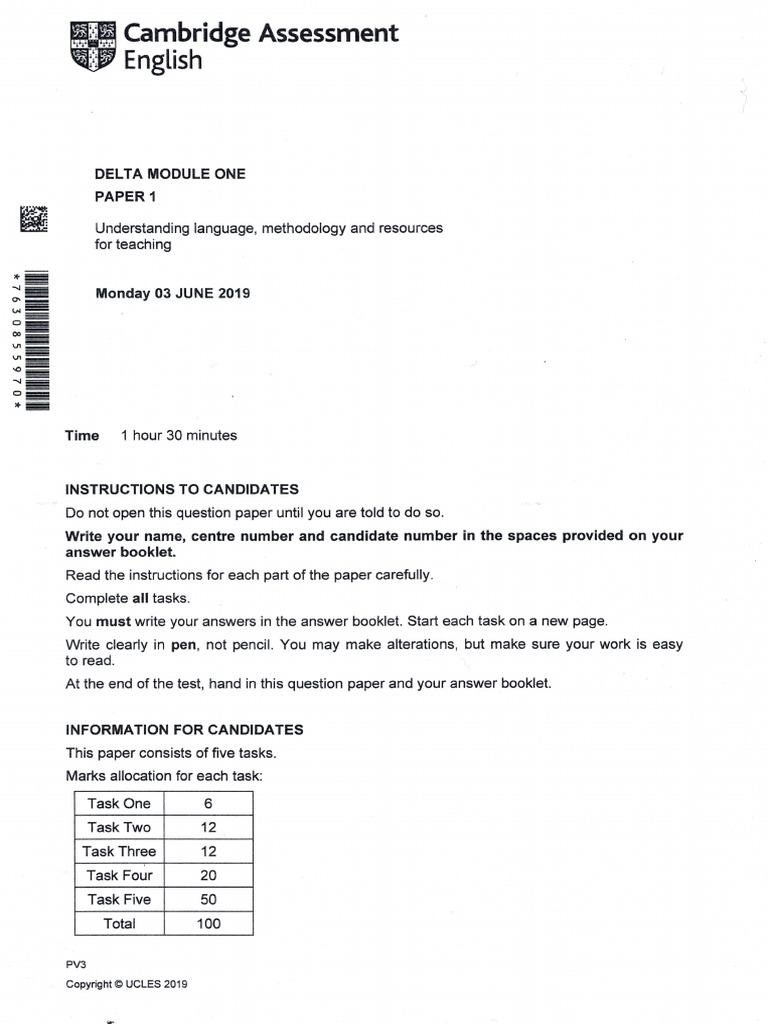 June 2019 - Paper 1 | PDF