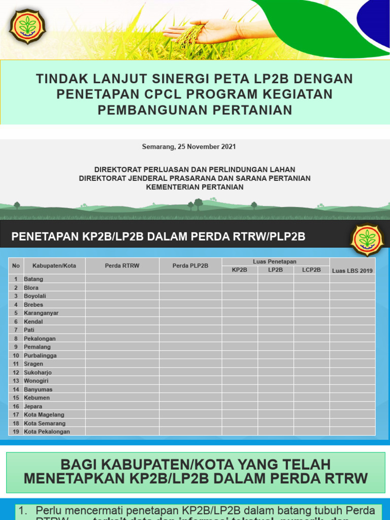 Dirjen PSP 2 - Jateng - Tindak Lanjut - Sinergi Peta Lp2b | PDF | Sains & Matematika | Komputer