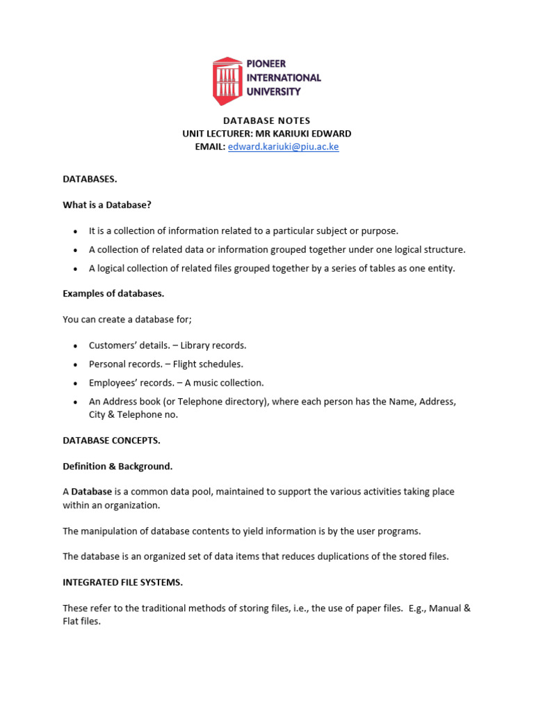 Database Notes New | PDF | Databases | Data Model