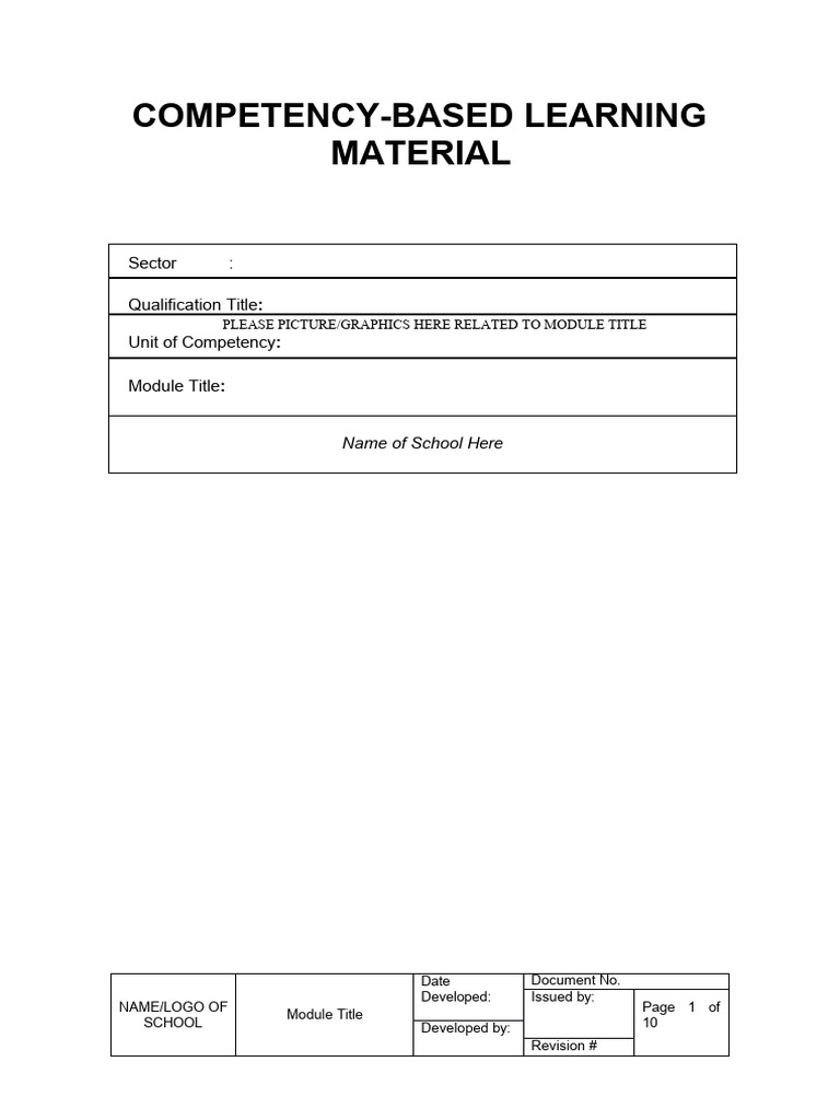 CBLM Format Template | PDF | Educational Assessment | Learning