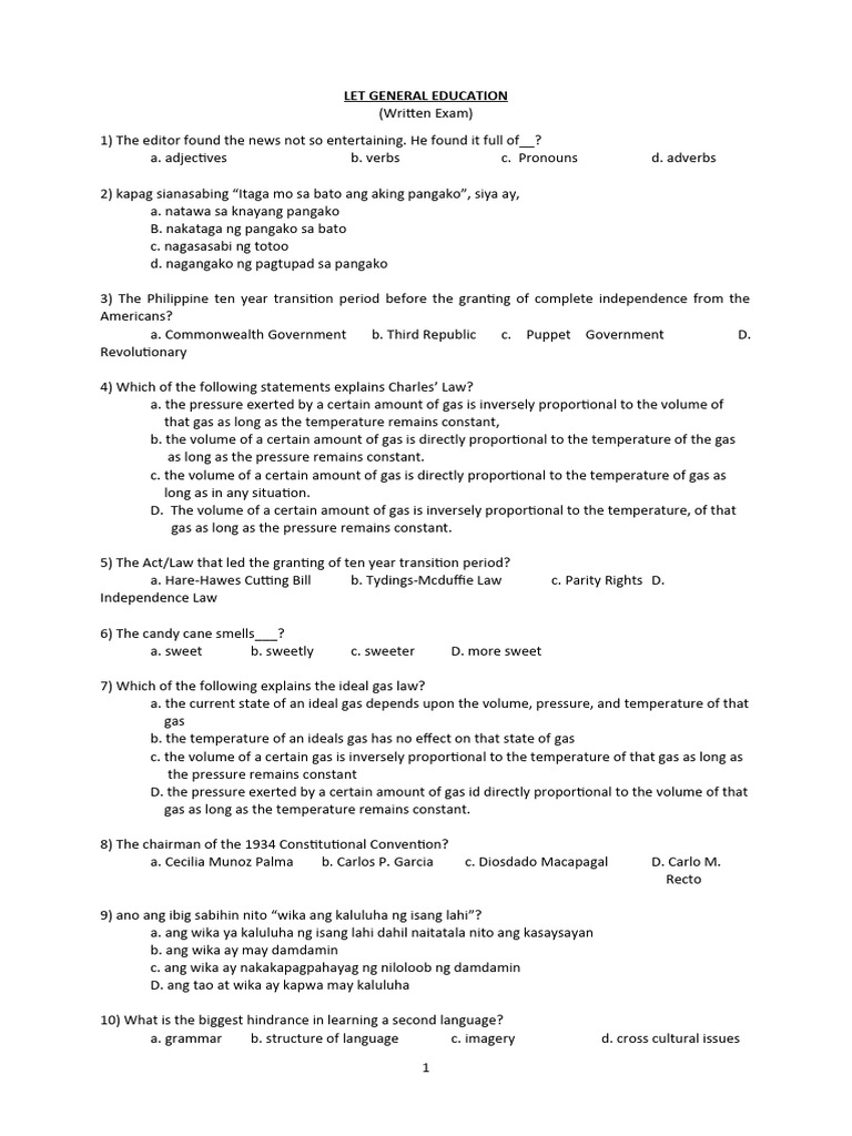 Let W1 | PDF | Gases | Atoms