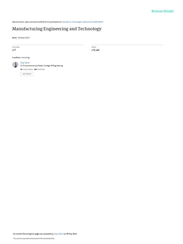 Kalpakjian's Manufacturing Engineering 7th Ed. | PDF | Technology & Engineering