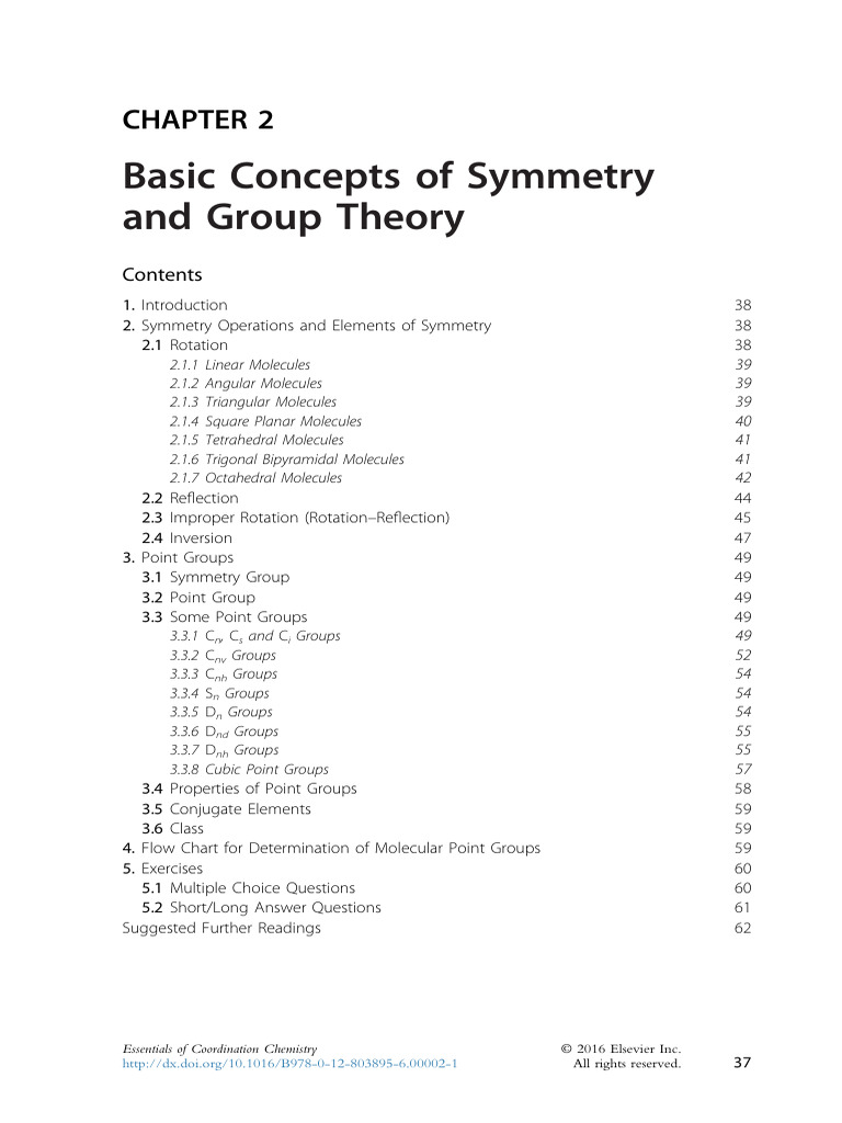 Basic Concepts of Symmetry and Group Theory | PDF | Group (Mathematics ...