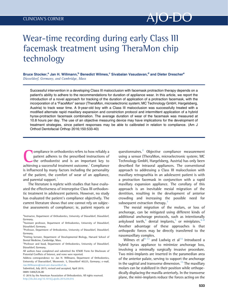 Benedict Wimes, Mascara Facial | PDF | Orthodontics | Dentistry Branches