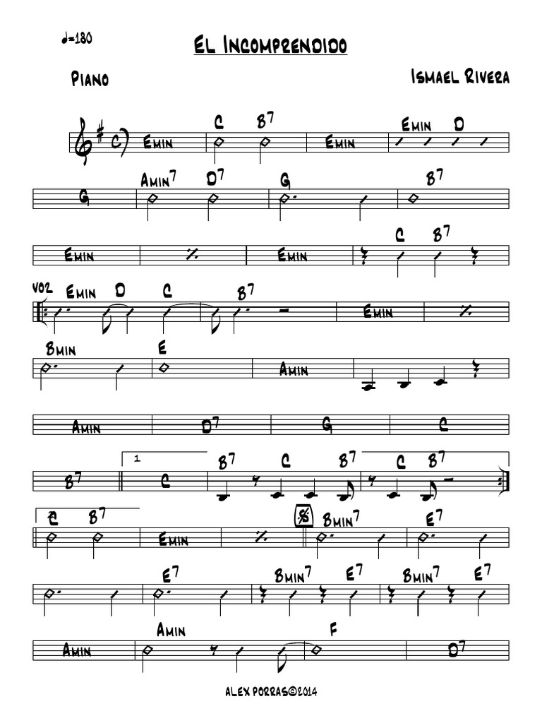 El Incomprendido - Piano | PDF