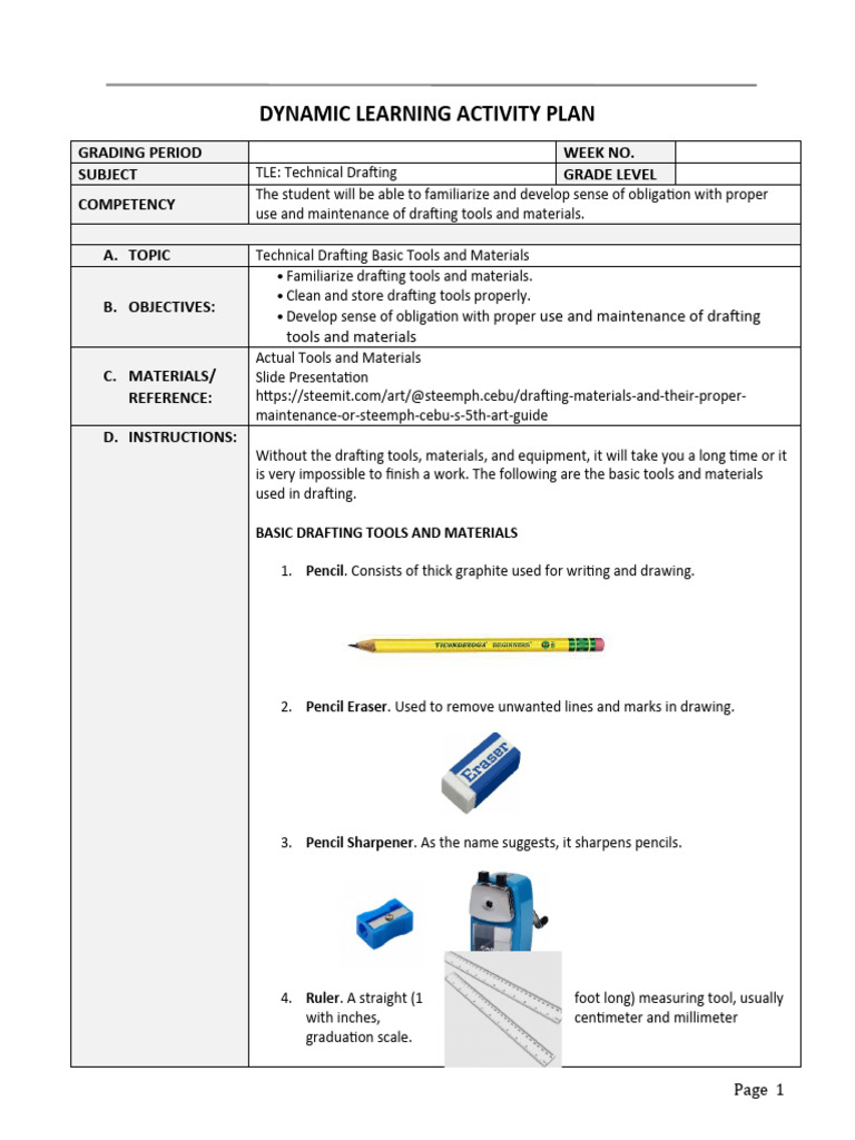Drafting 1-1 DLAP 2020-2021 | PDF | Technical Drawing | Drawing