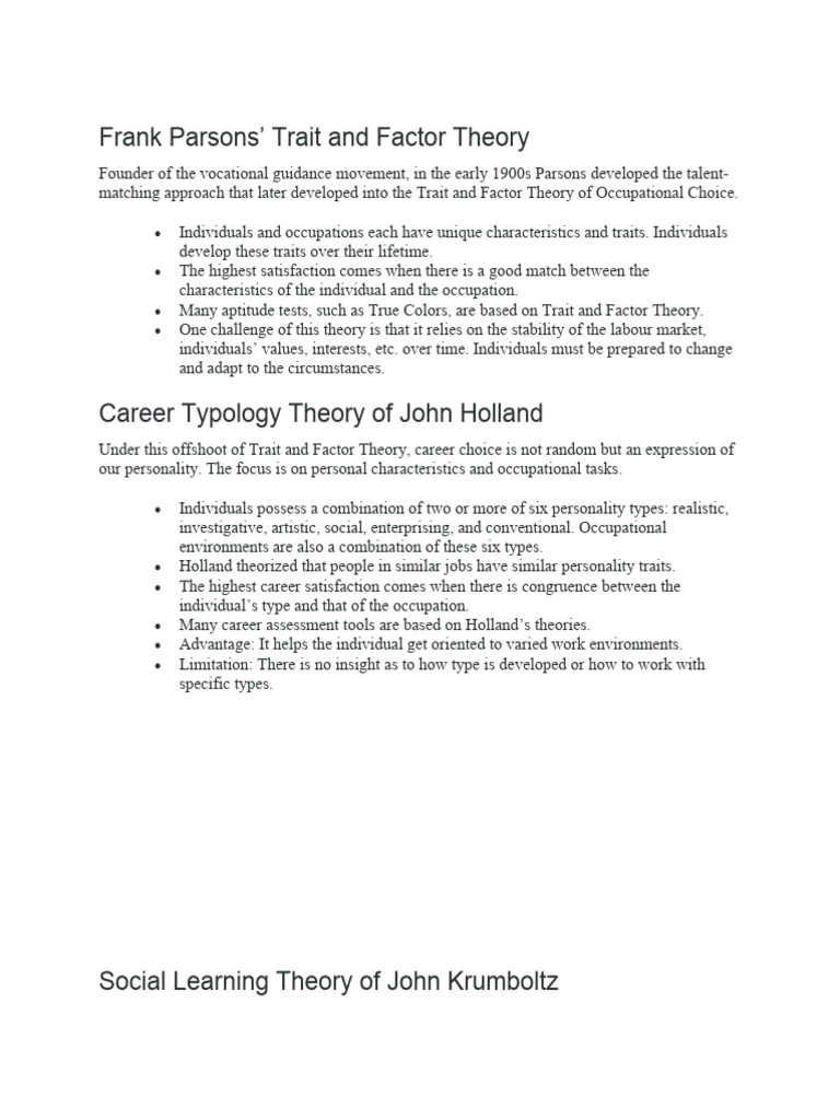 Career Theories | PDF | Self Efficacy | Behavior Modification
