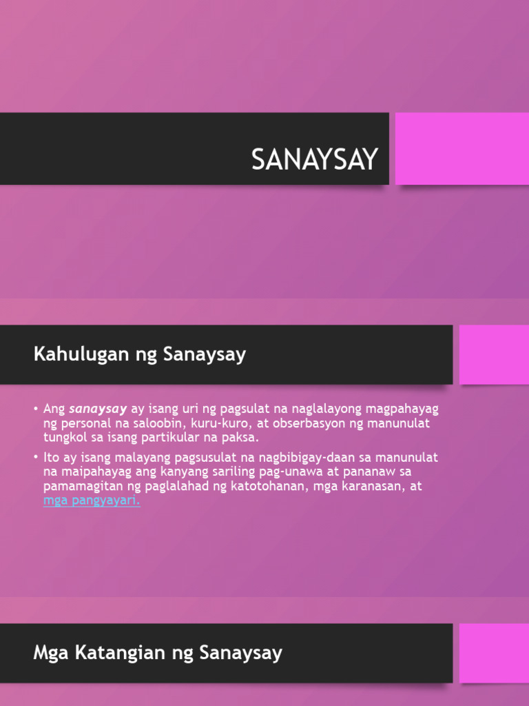 SANAYSAY | PDF