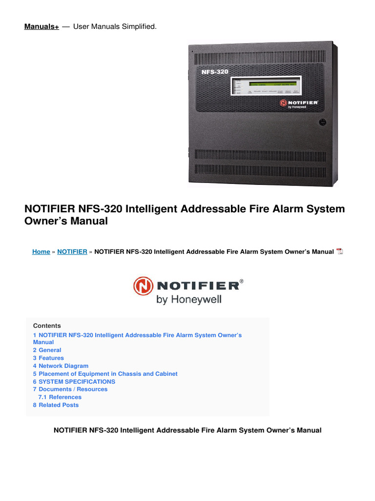 Nfs 320 Intelligent Addressable Fire Alarm System Manual | PDF | Sensor ...