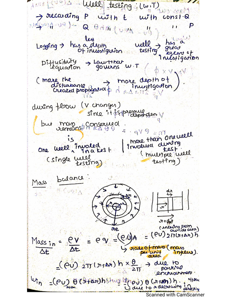 Well Testing Notes | PDF