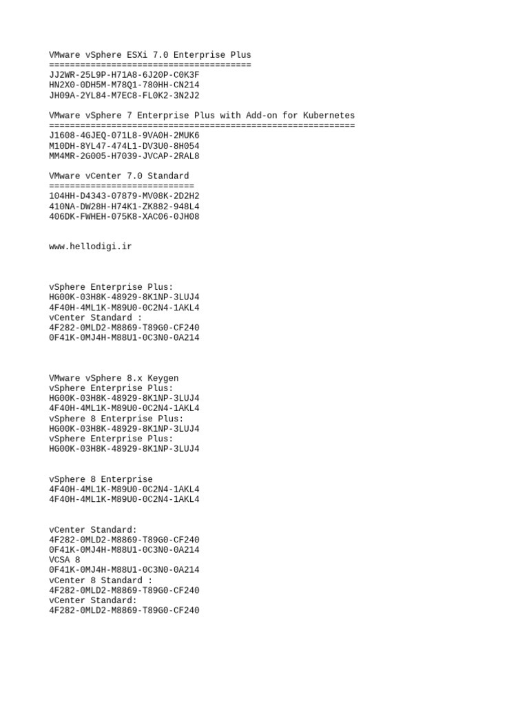 Vsphere 8 Licenses | PDF | Computing | System Software