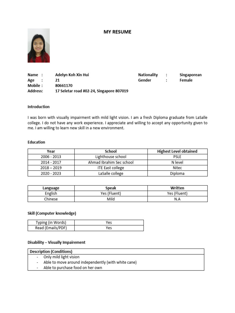 Adelyn Cv Resume Pdf