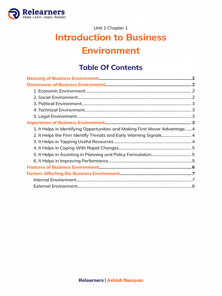 01 BE Introduction To Business Environement SEM 5 | PDF | Business | Private Sector