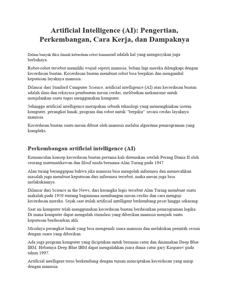 Artificial Intelligence | PDF | Komputer