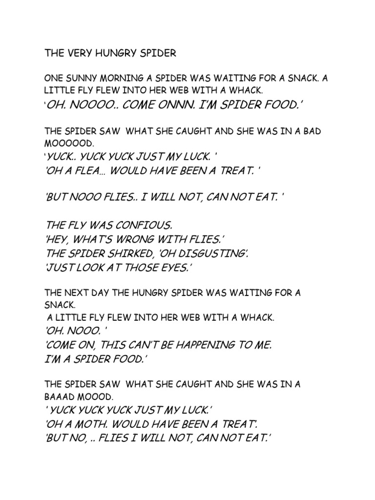The Very Hungry Spider's Lesson | PDF | Spider