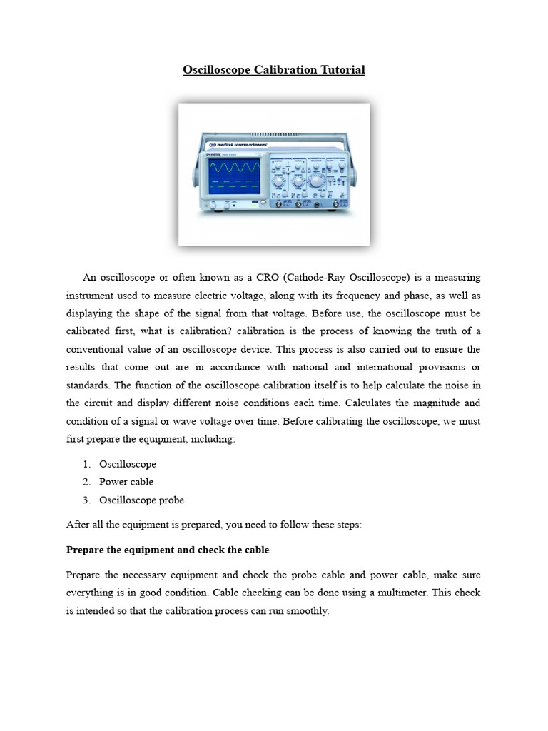 Tutorial Kalibrasi Oscilloscope - Tugas BING | PDF | Calibration | Metrology