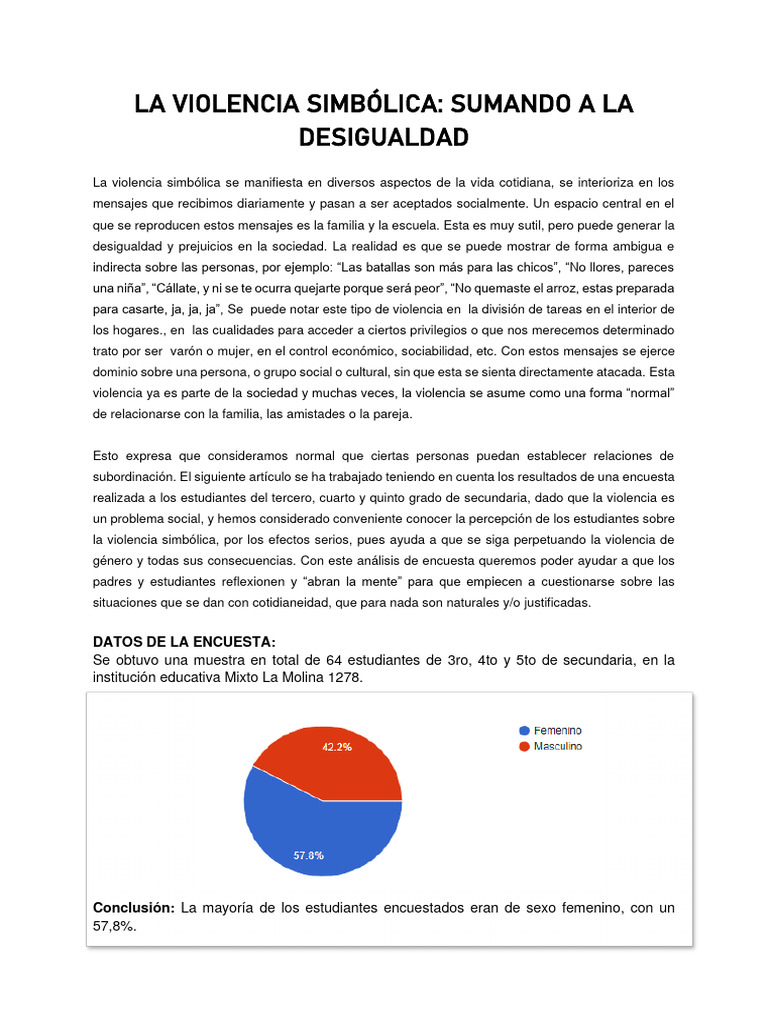 La Violencia Simbólica | PDF | Violencia | Psicología Social
