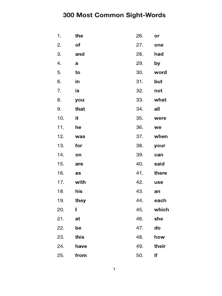 300 Sight Words | PDF