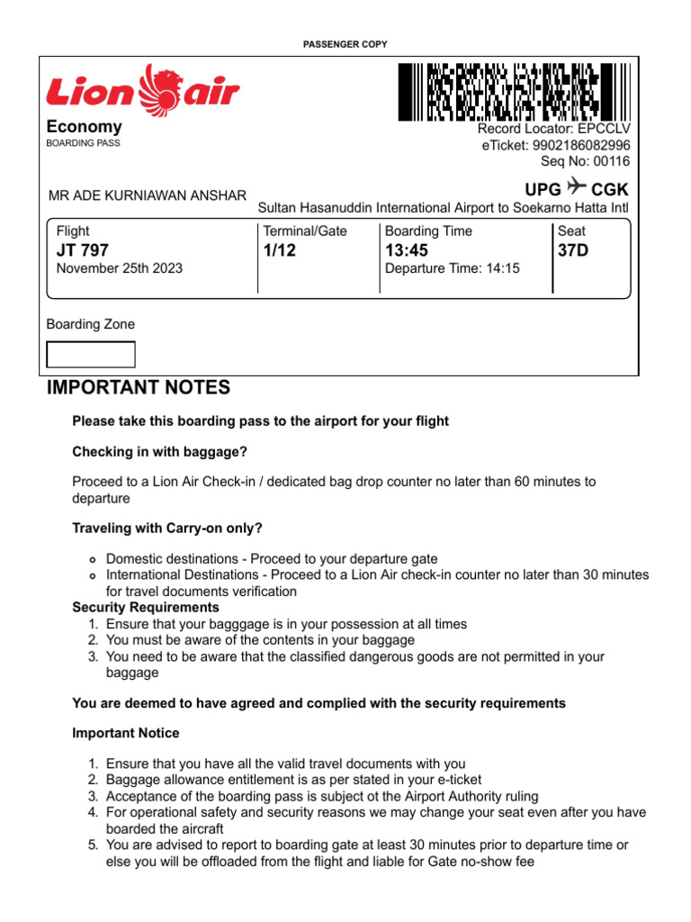 MR Ade Kurniawan Anshar | PDF | Airport | Baggage
