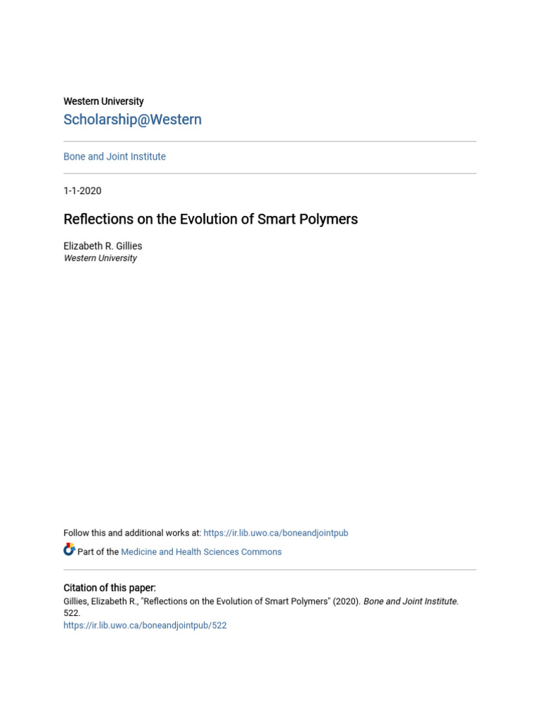 Reflections On The Evolution of Smart Polymers | PDF | Polymers ...