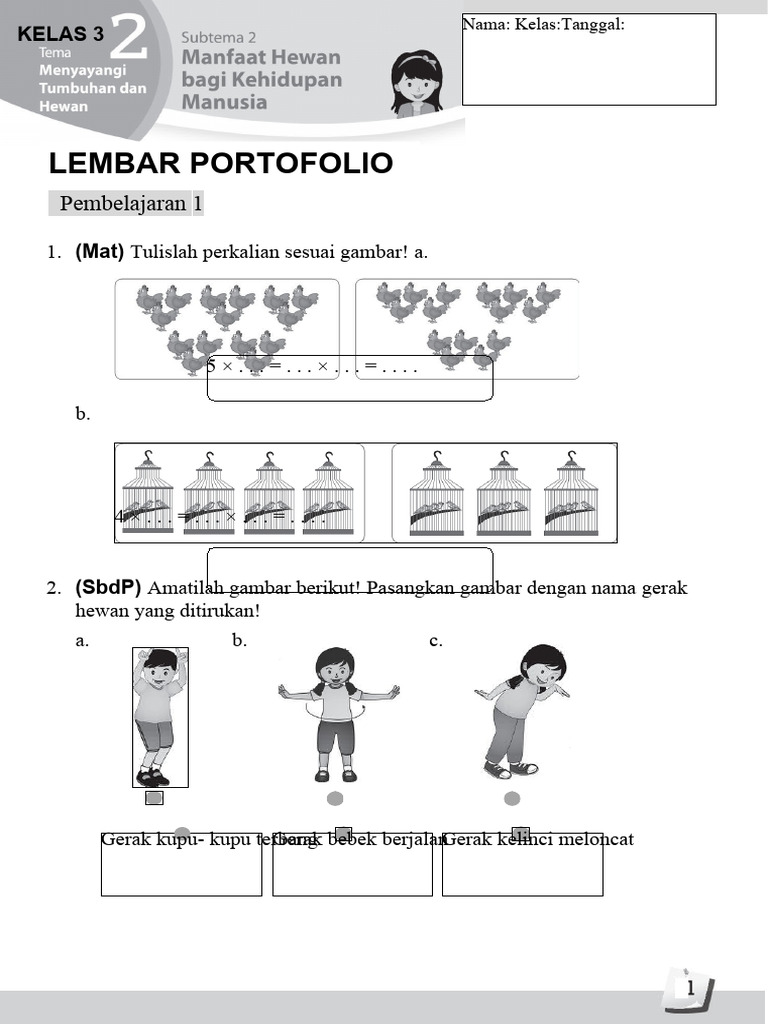 Lembar Portofolio Bupena 3a Tema 2 Sub 2 | PDF