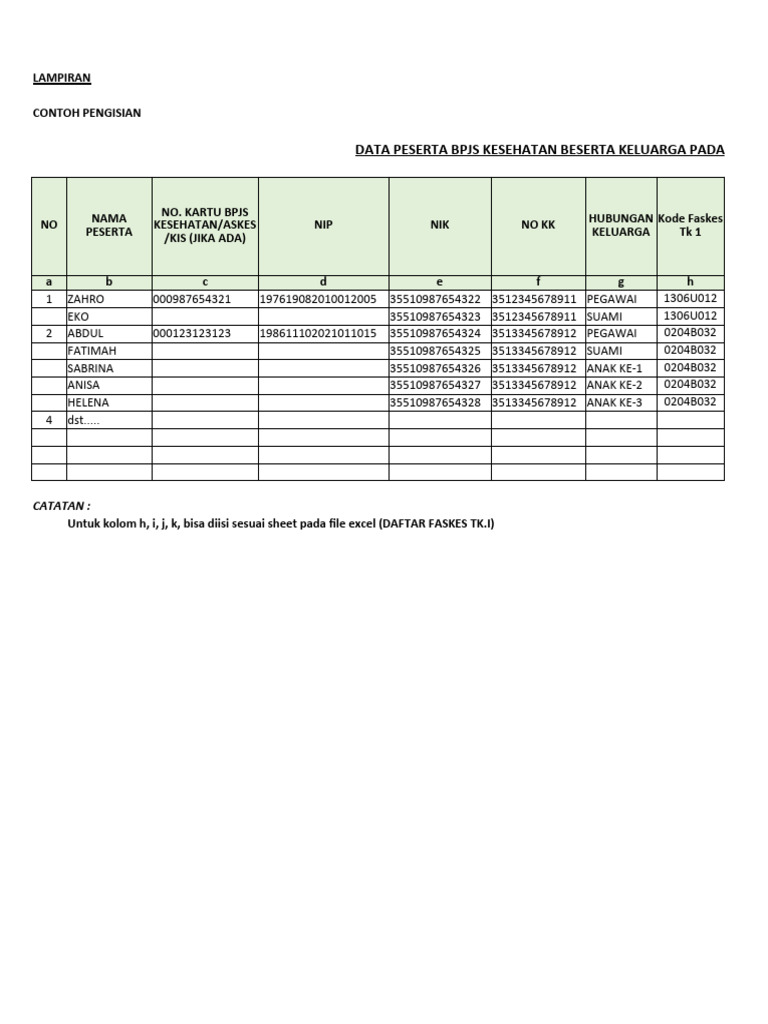 Form Peserta BPJS Kes - Ok | PDF