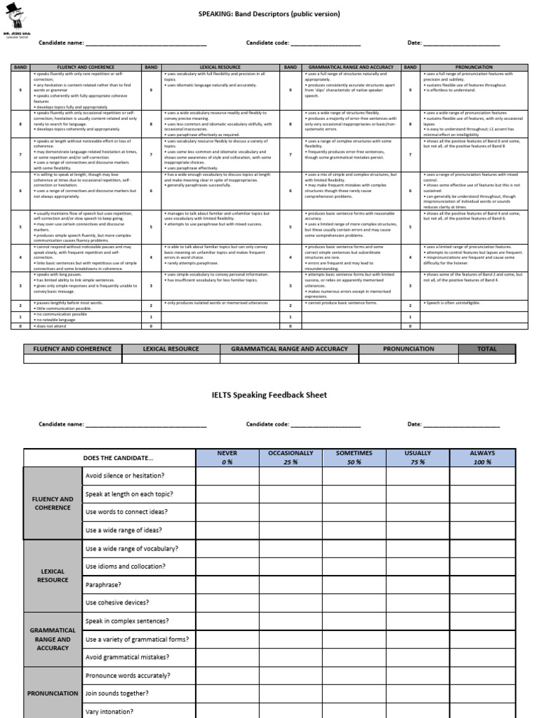 IELTS Speaking Band Descriptors Guide | PDF | Vocabulary | Fluency