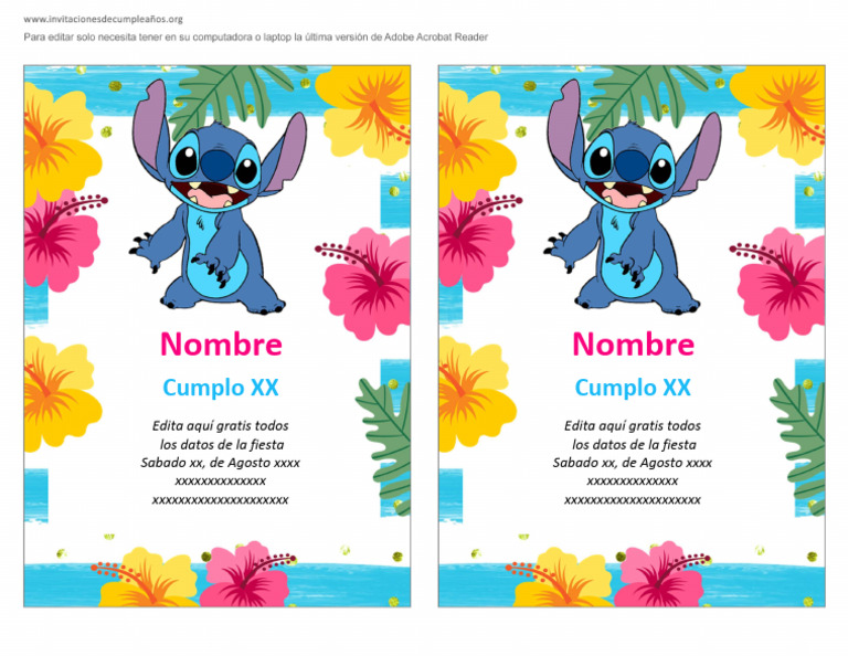 Invitaciones de Stitch para Editar 1 | PDF | Historia