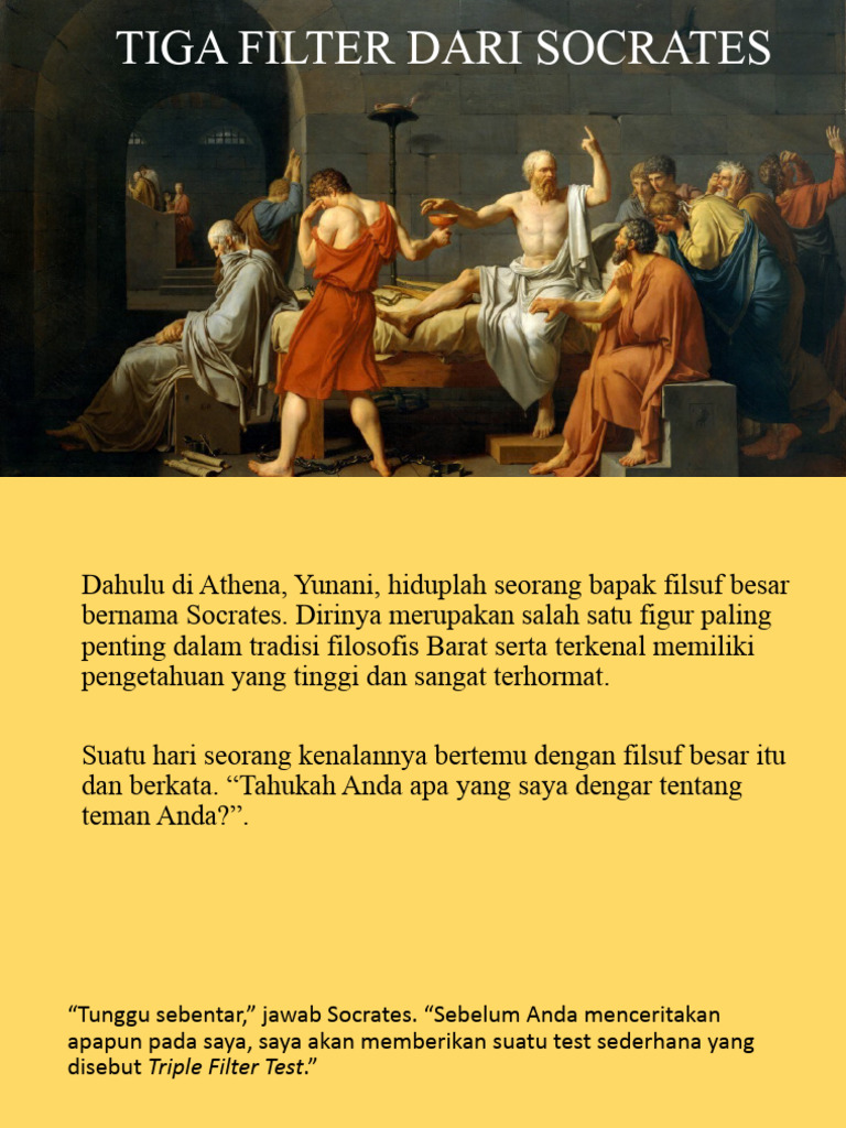 Socrates dan Triple Filter Test | PDF | Ilmu Sosial | Gaya Hidup