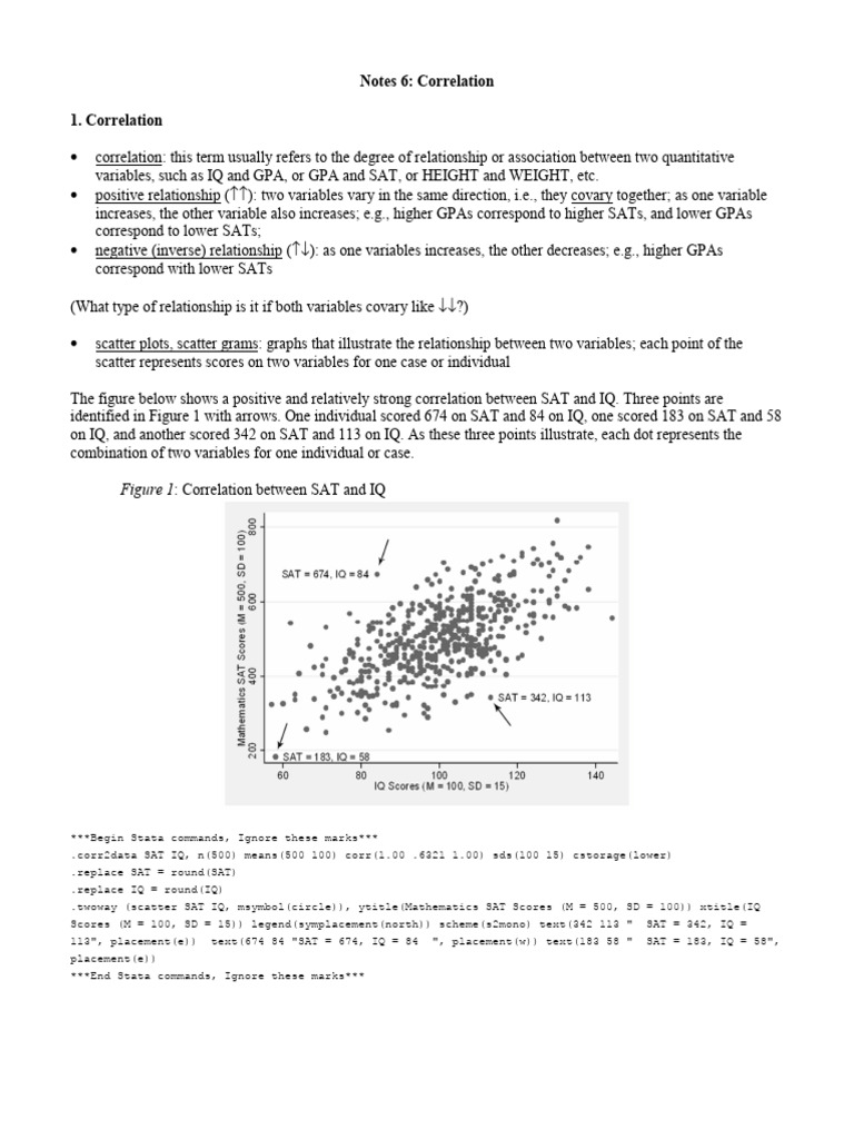 Correlation Analysis of IQ, GPA, and SAT | PDF | Sat | Scatter Plot