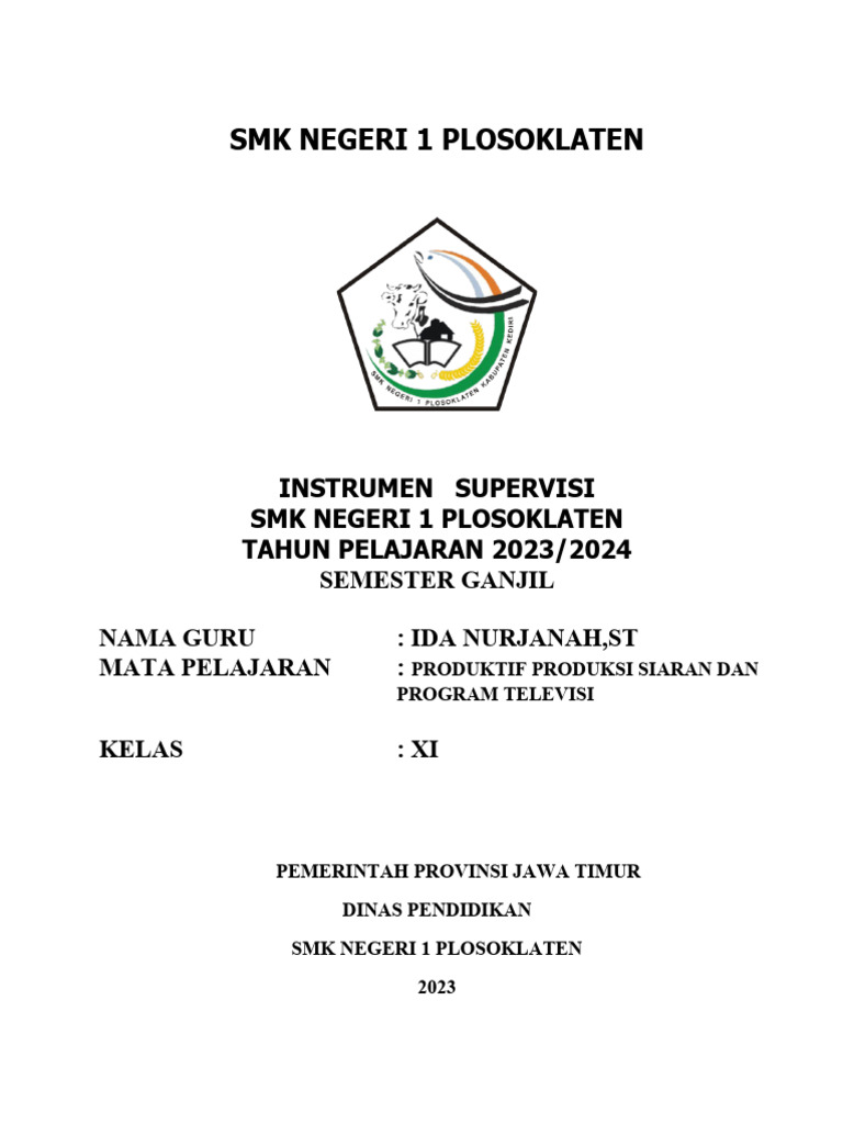 INSTRUMEN SUPERVISI Fix | PDF | Karier & Perkembangan