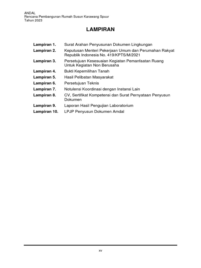 Daftar Lampiran | PDF