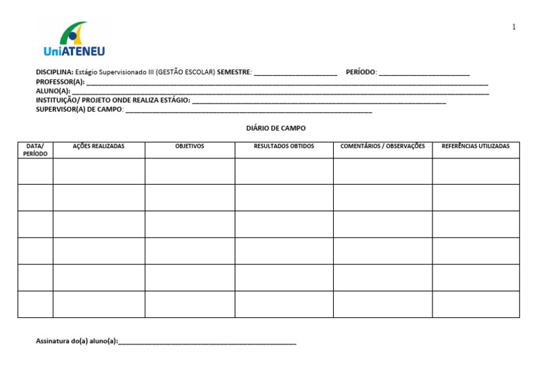 Modelo Diário de Campo - GESTÃO | PDF | Tecnologia e Engenharia