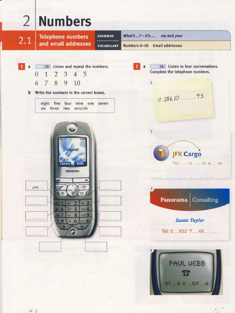 Telephone Number Practice Guide | PDF